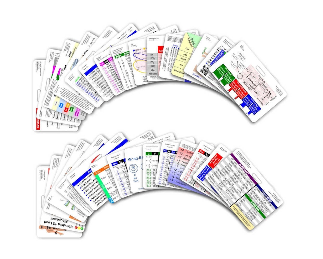 Comprehensive Horizontal Badge Card Set - 30 Cards - for ID Badge Clip ...