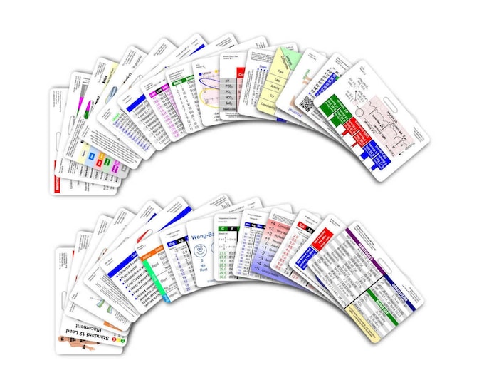 Complete EMS Vertical Badge Card Set - 13 Cards - for ID Badge Clip ...