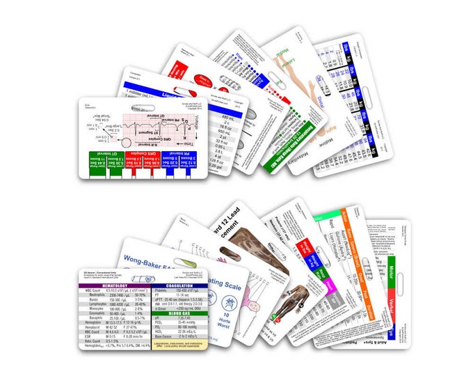 5 Card Pediatric Keychain Badge Card Set for Nurse Paramedic EMT for ID ...