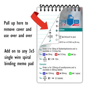 Reusable, Medication Formulas, Nurse Notepad, Nursing Student Notes ...
