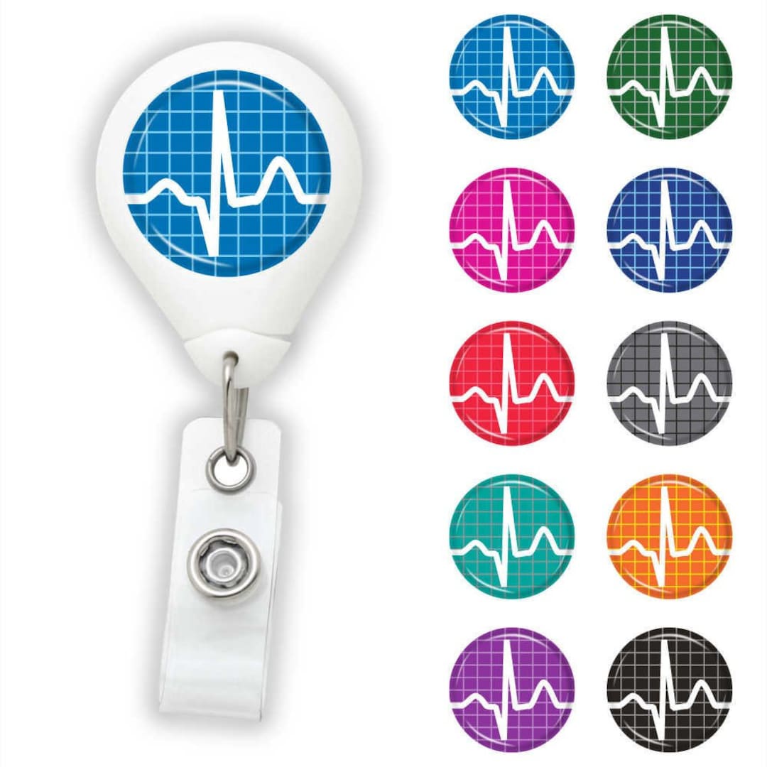 EKG Rhythm Badge Reel W/ Swivel Clip - Etsy