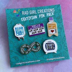 Dietitian Pin Pack | Nerdy, Funny, & Real by Radgirlcreations - Etsy