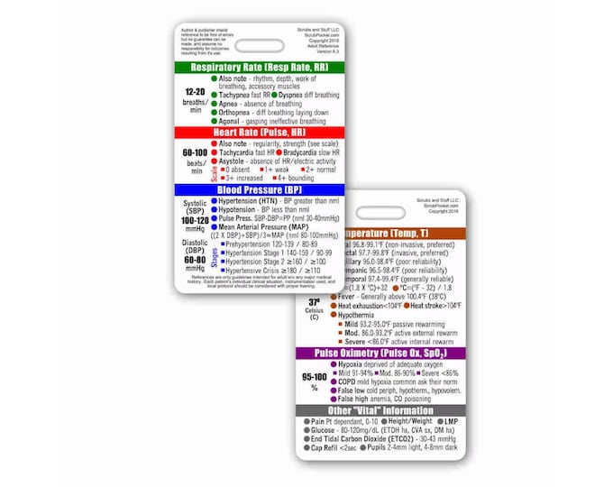 Dermatome Badge Pocket Card Horizontal for Nurse Paramedic EMT for ID ...
