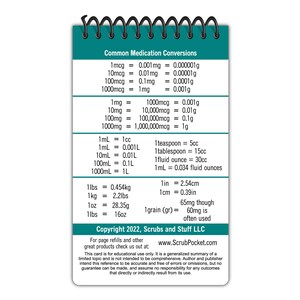 Reusable, Medication Formulas, Nurse Notepad, Nursing Student Notes ...