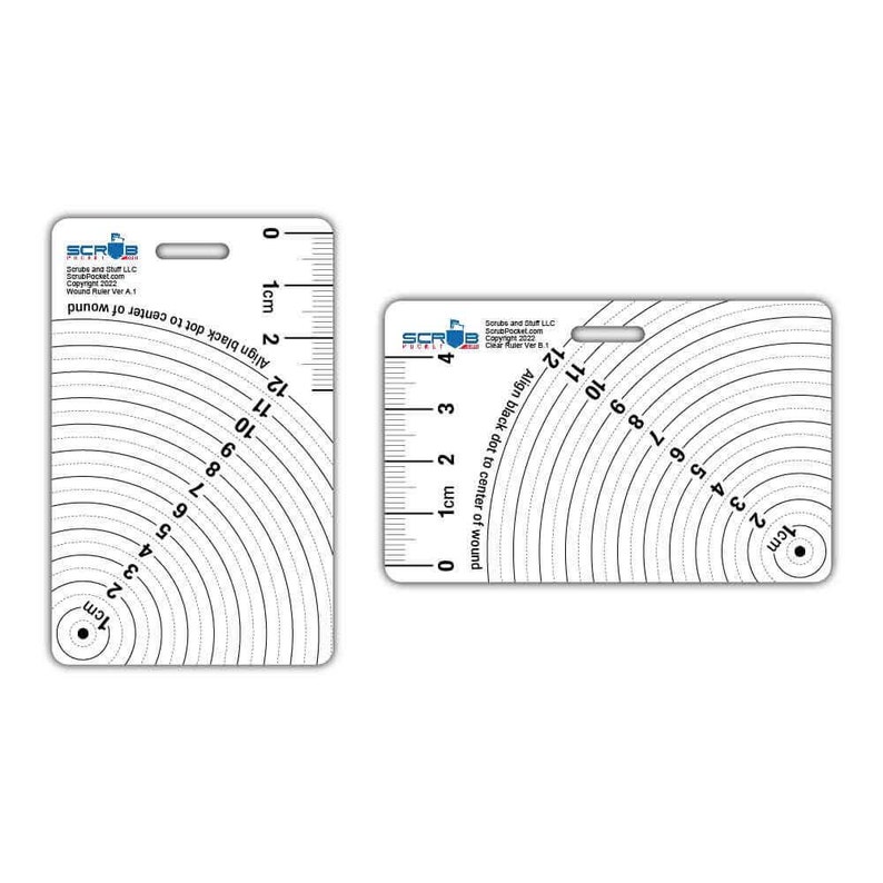 Wound Ruler Badge Pocket Card Horizontal for Nurse Paramedic EMT for ID ...