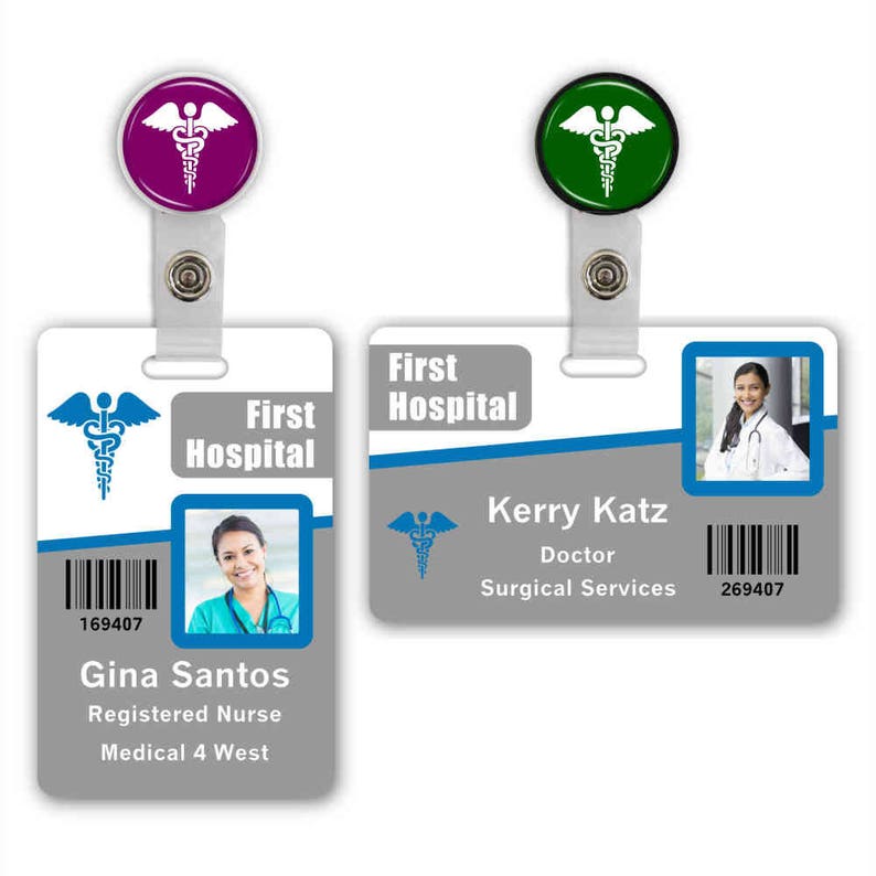 Caduceus Medical Badge ID Name Tag Clip Available in 10 - Etsy