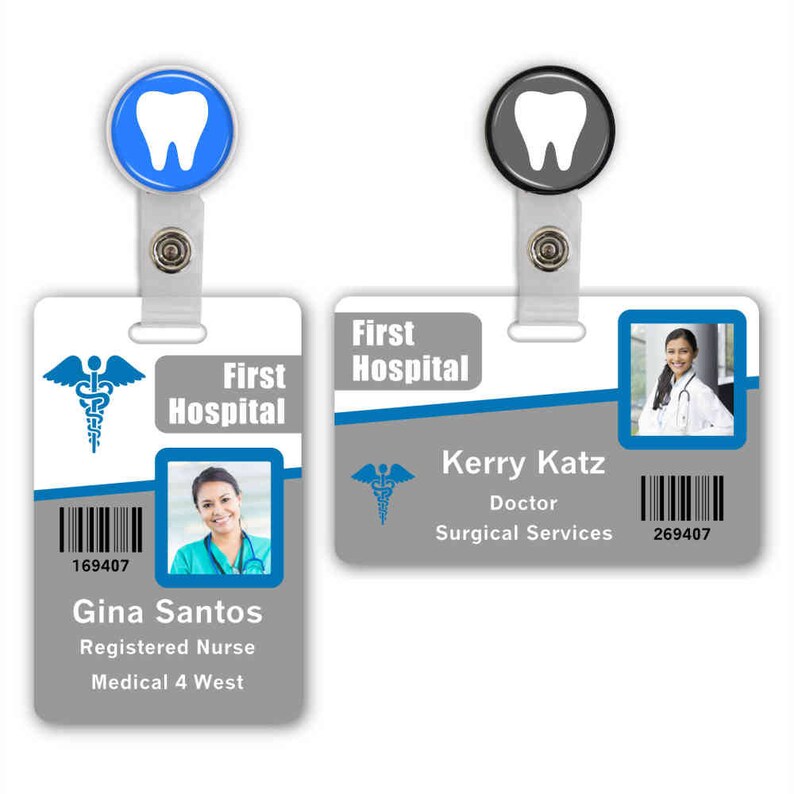 Dental Tooth Badge ID Name Tag Clip Available in 10 colors | Etsy