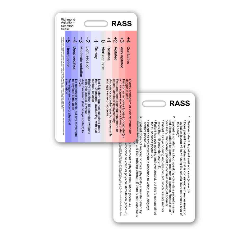 RASS Richmond Agitation Sedation Scale Vertical Badge Card - Etsy Australia