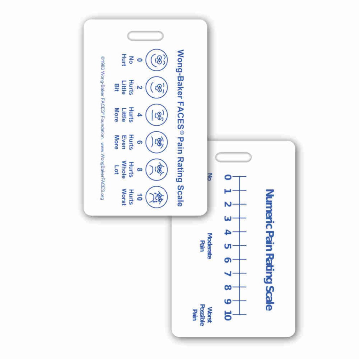 Wong Baker FACES® Pain Rating Scale Vertical W/ Num Rating Scale Badge ...