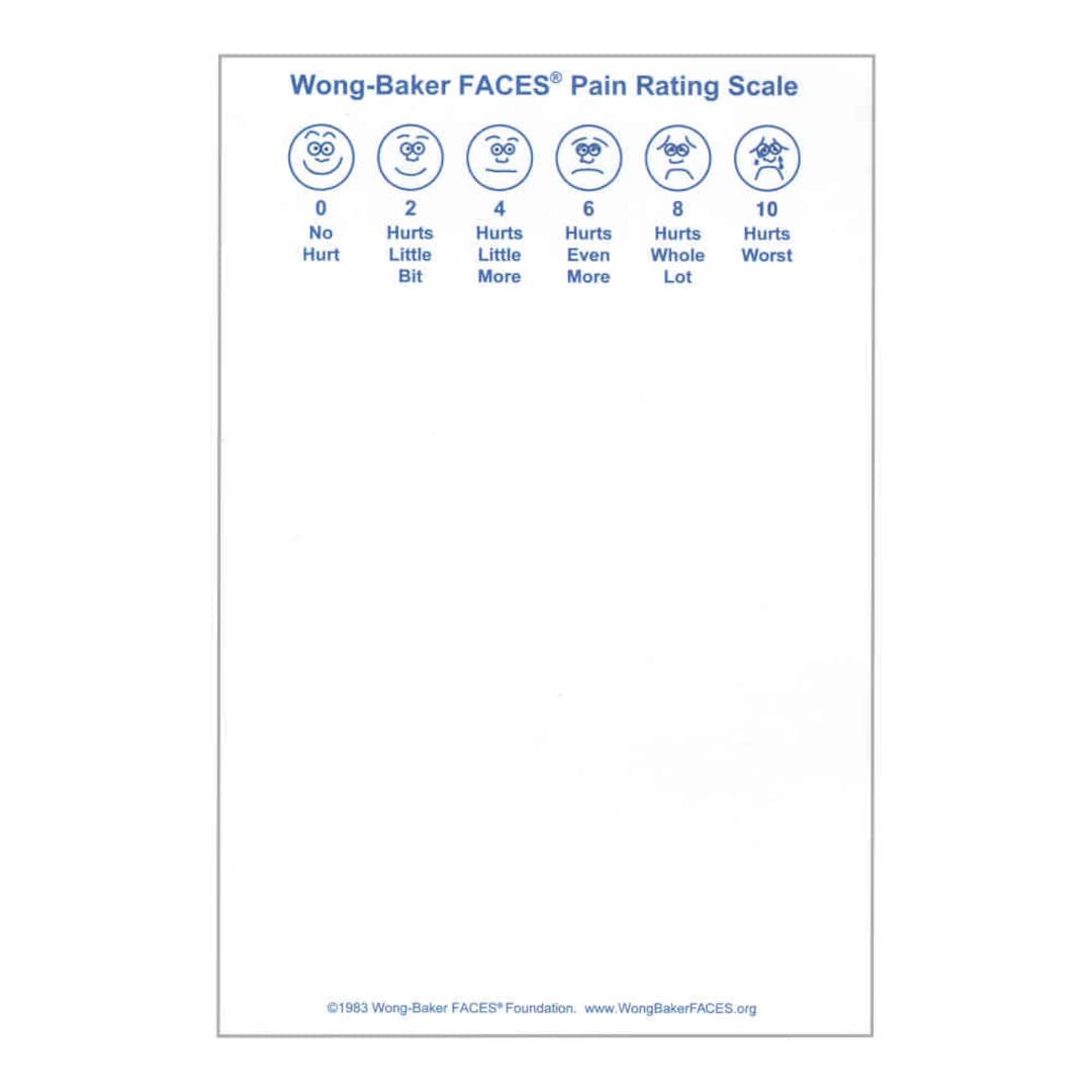 Wong-baker FACES® Pain Rating Scale Notepad - Etsy