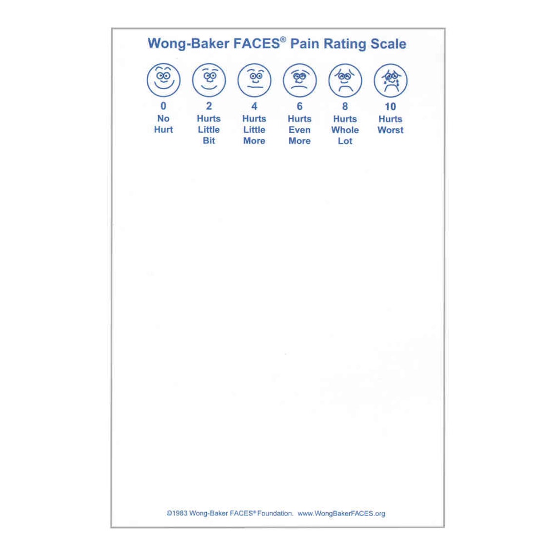 Wong-baker FACES® Pain Rating Scale Notepad - Etsy