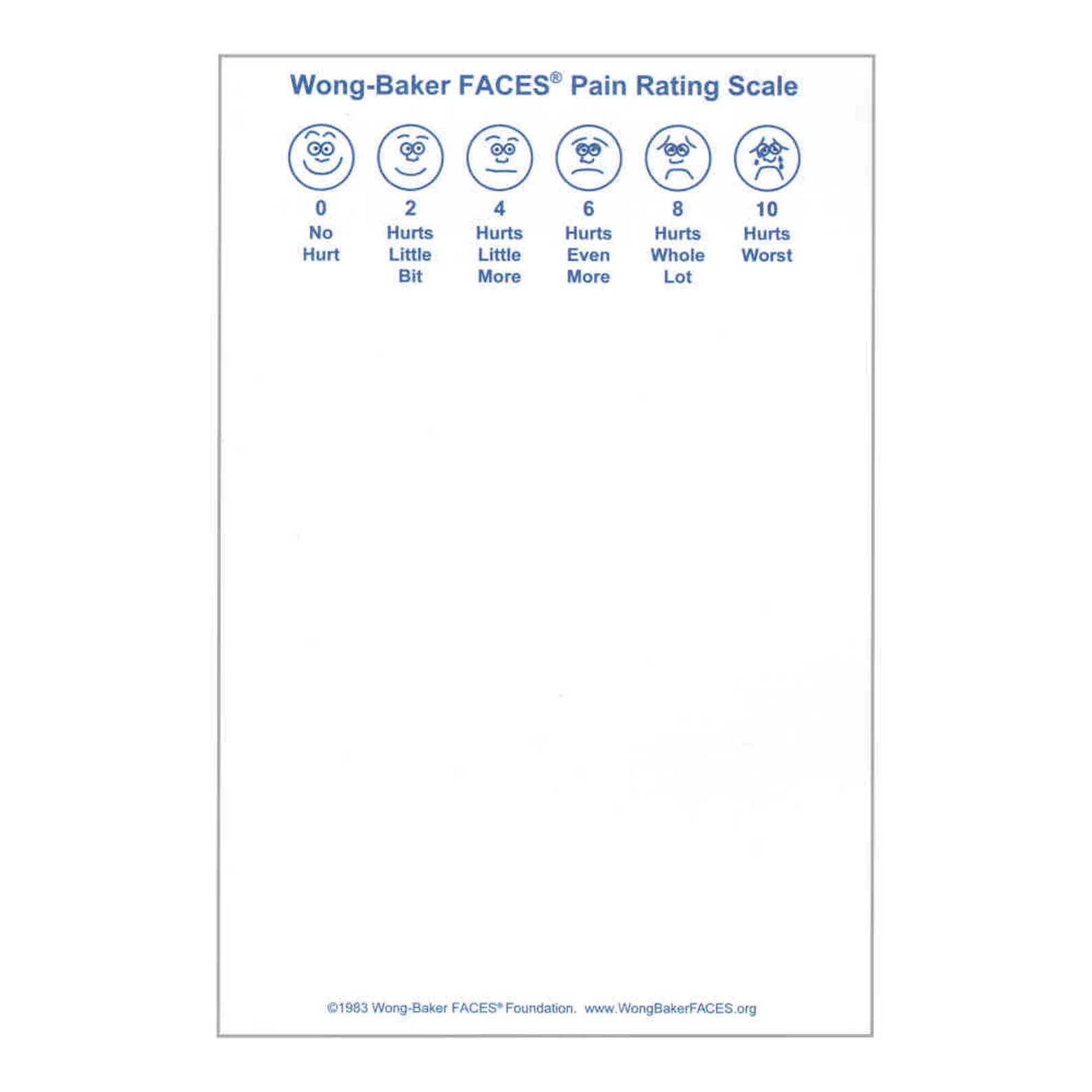 Wong-baker FACES® Pain Rating Scale Notepad - Etsy