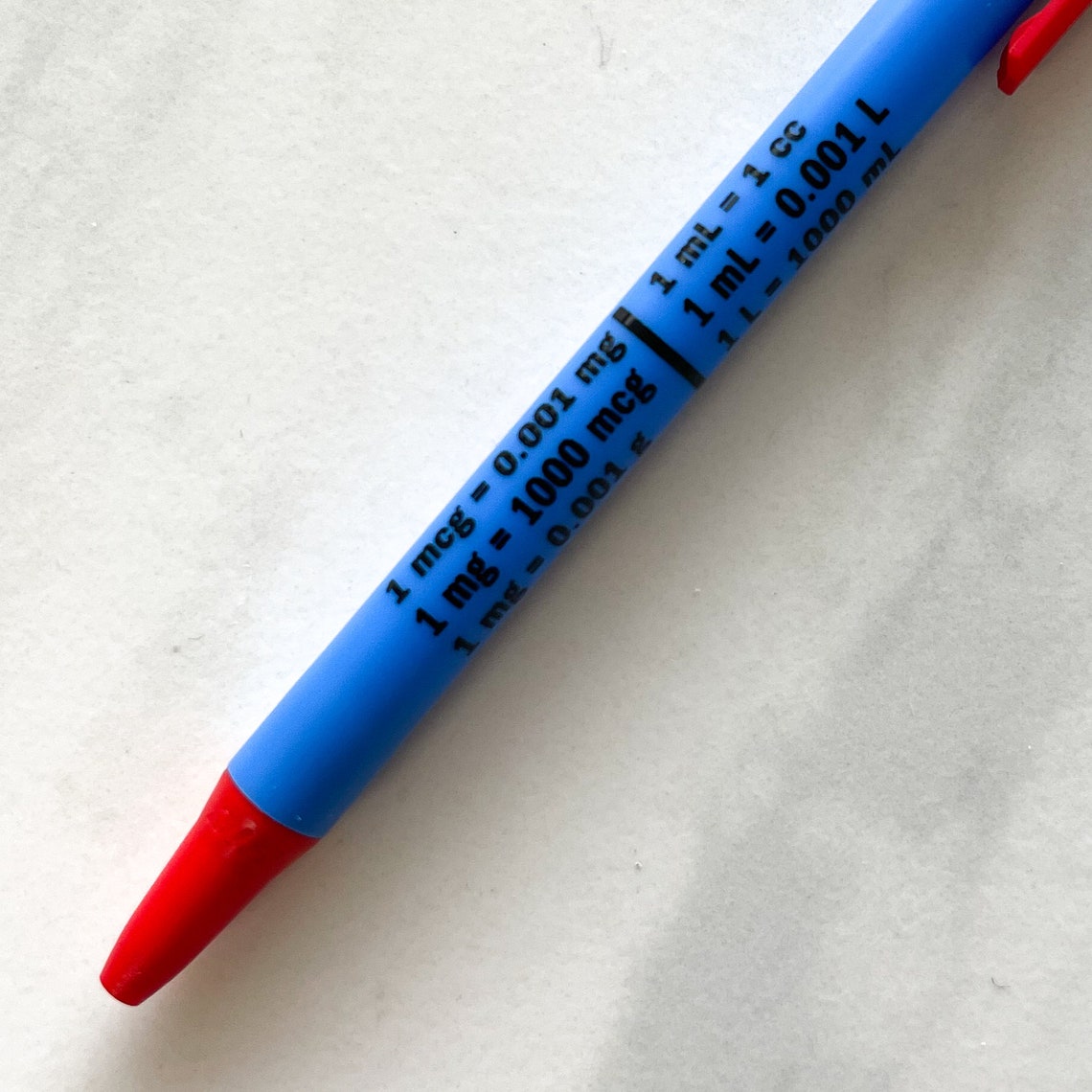 Click Pen W/ Conversion Chart Reference for Nurse Doctor EMT - Etsy