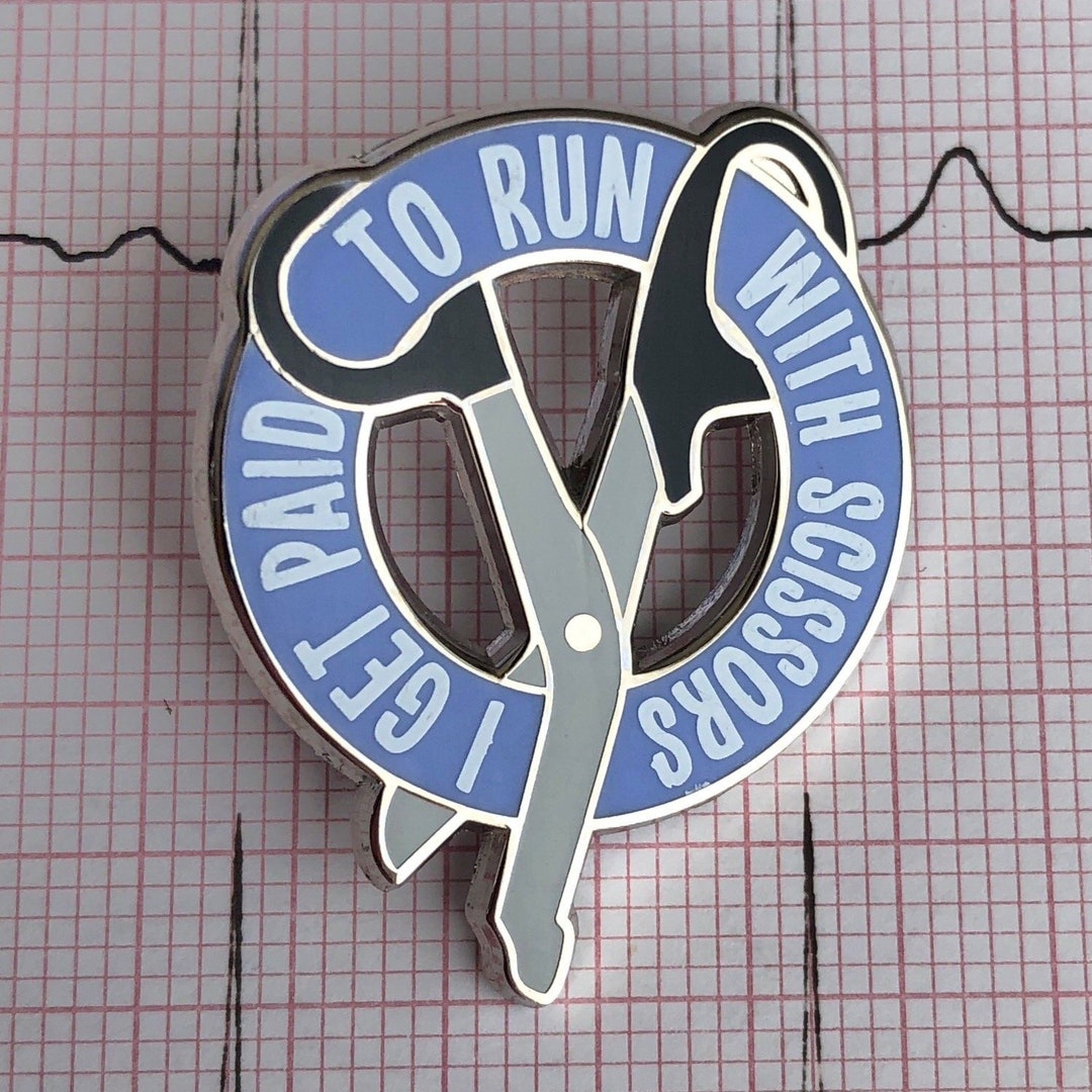 I Run With Scissors Pin | Nerdy, Funny, & Real by Radgirlcreations - Etsy