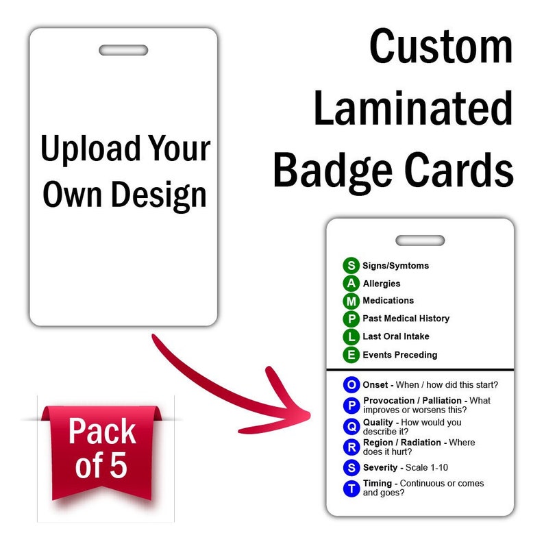 Custom Vertical Badge Card Upload Your Own Design Custom - Etsy