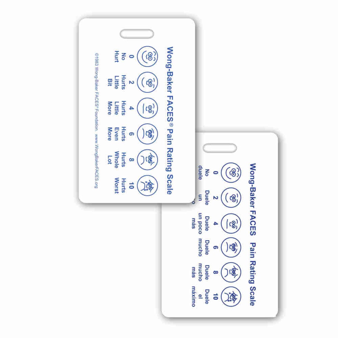 Wong Baker FACES® Pain Rating Scale Vertical W/ Spanish Badge Pocket ...