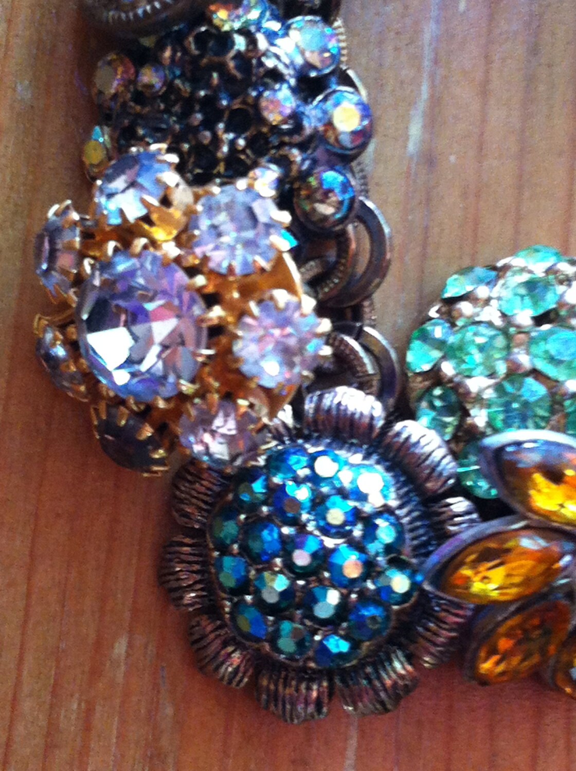 Antique Gold Vintage and Antique Multi-color Rhinestone and Glass ...