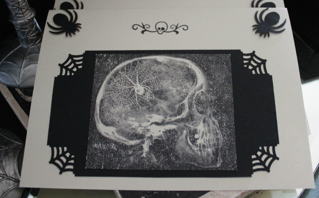 Skull X-ray Hand Stamped Blank Cards With Envelopes - Etsy