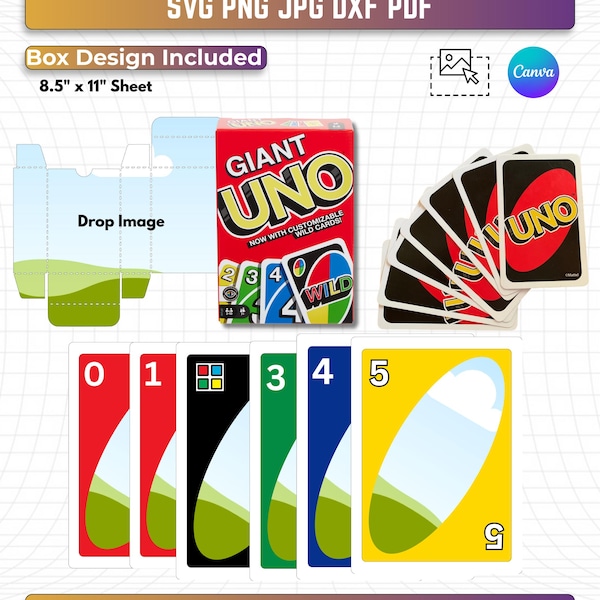 Uno Card Template Canva - Etsy