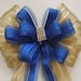 Gold Royal Blue Bow Gold Blue Wedding Aisle Bow Royal Blue | Etsy