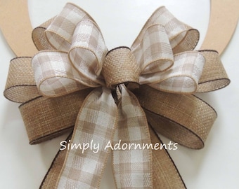 Vintage Teal Burlap Ribbon Bow Farmhouse Beige Teal Bows - Etsy