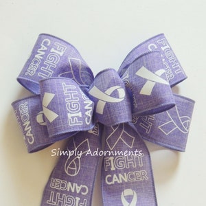 Purple Cancer Awareness Wreath Bows Fight Cancer Bow, Cancer Awareness ...