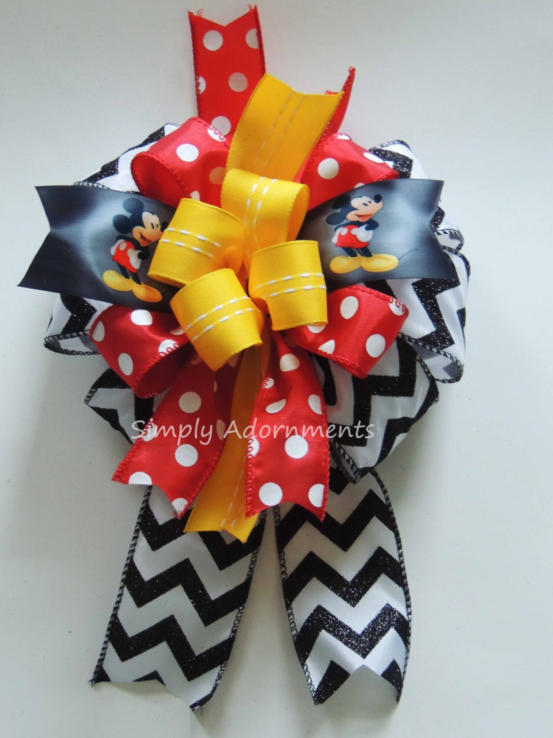 Mickey Disney Bow, Mickey Birthday Party Decorative bow, Black Red ...