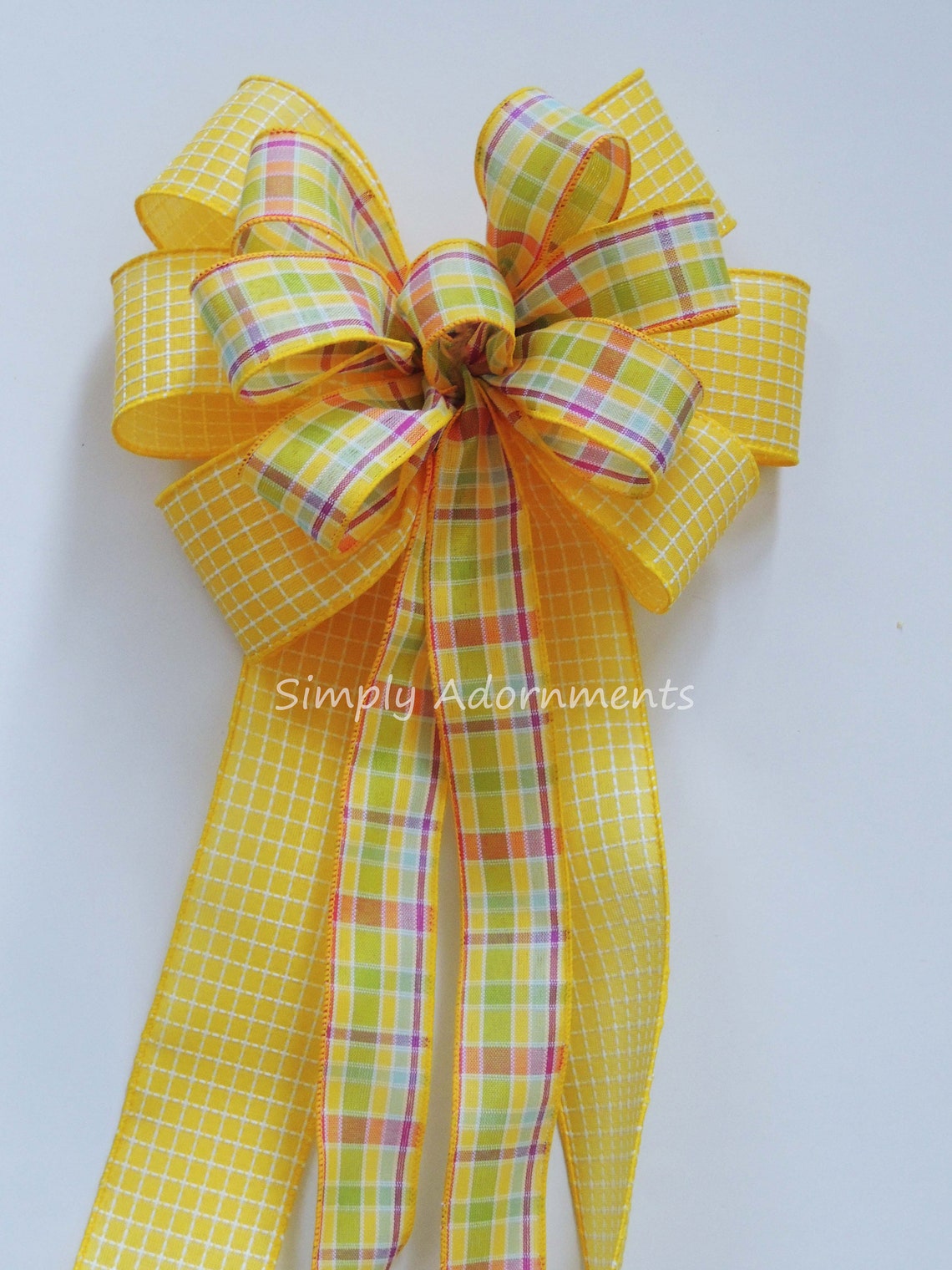 Yellow Spring Plaid Bow Yellow Spring Plaid Bow Spring Plaid - Etsy
