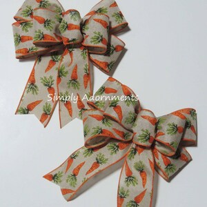 Farmhouse Easter Bow, Carrot Easter Wreath Bow, Rustic Tan Orange ...