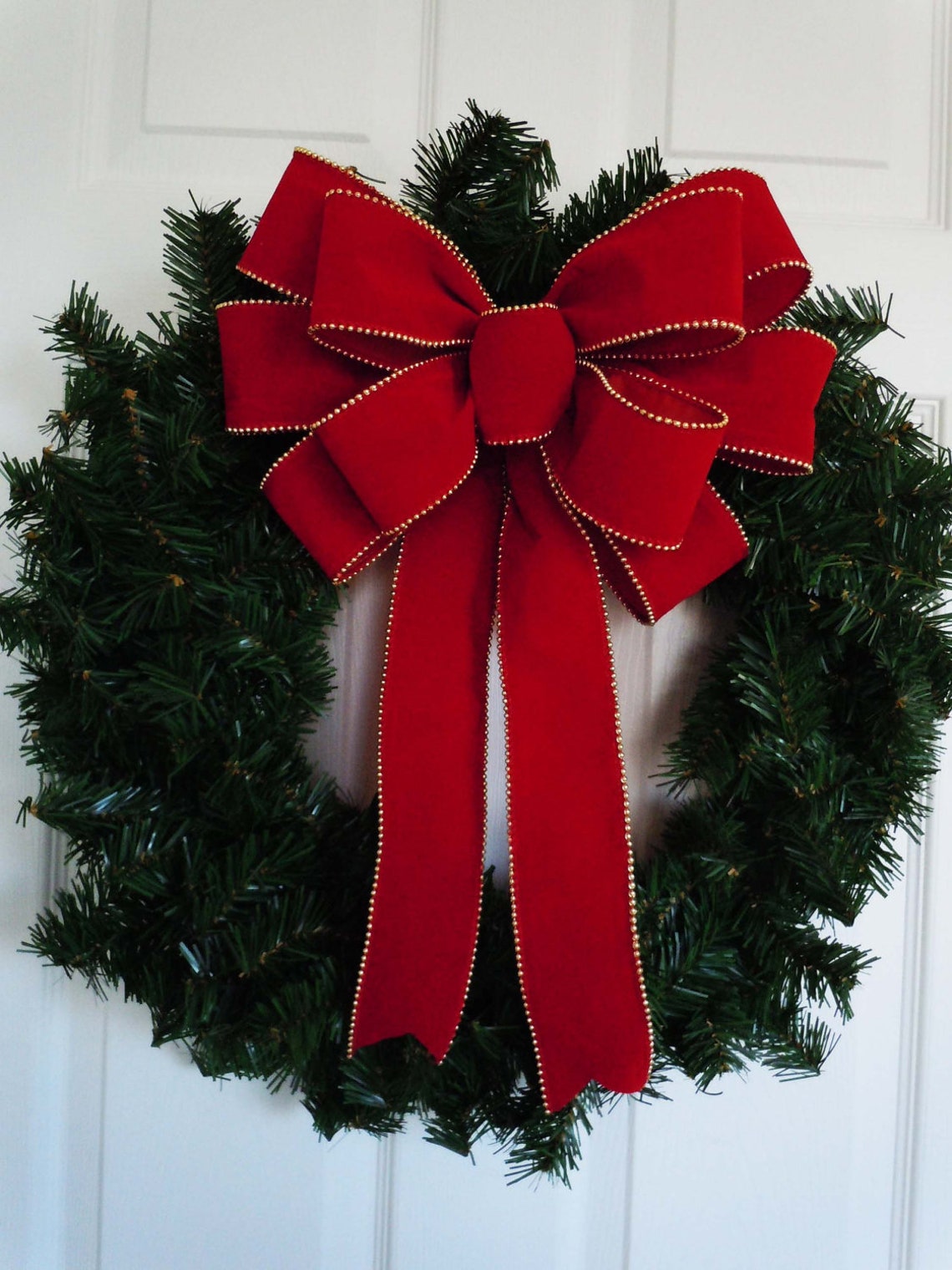 12 Red Velvet Christmas Bow Indoor Outdoor Large Etsy
