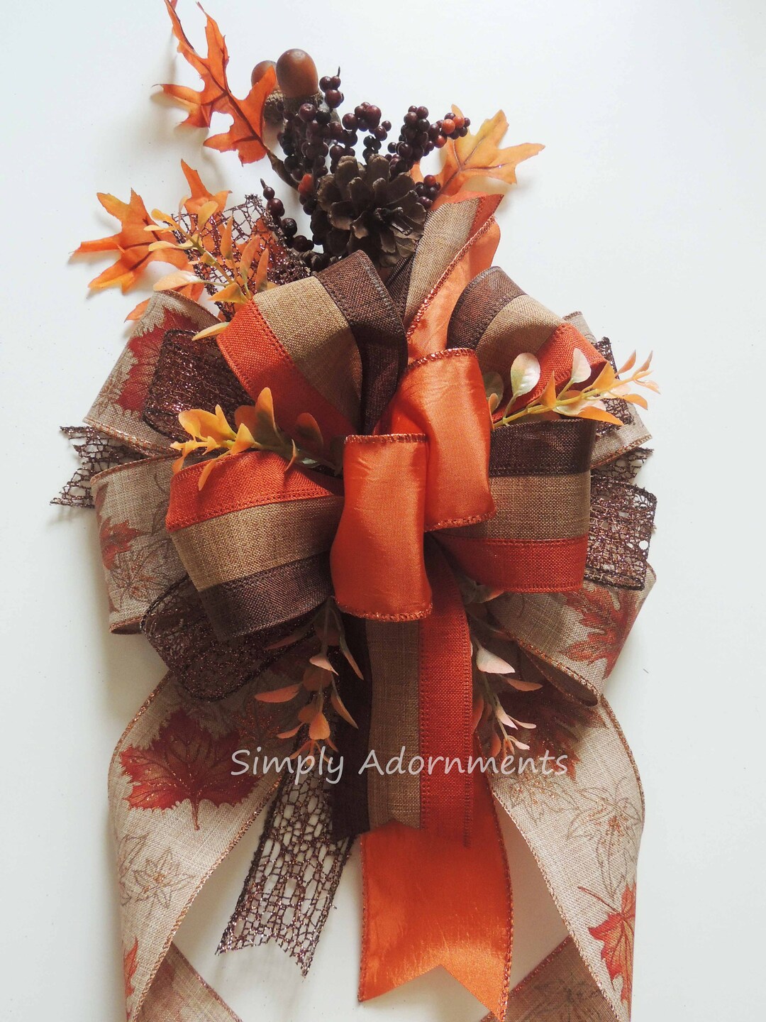 Fall Bows Fall Lantern Bow Thanksgiving Wreath Bows Maple - Etsy