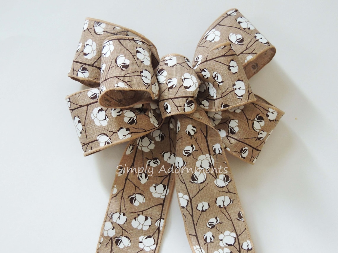 Cotton Boll Bow Cotton Boll Wreath Bows Rustic Natural - Etsy