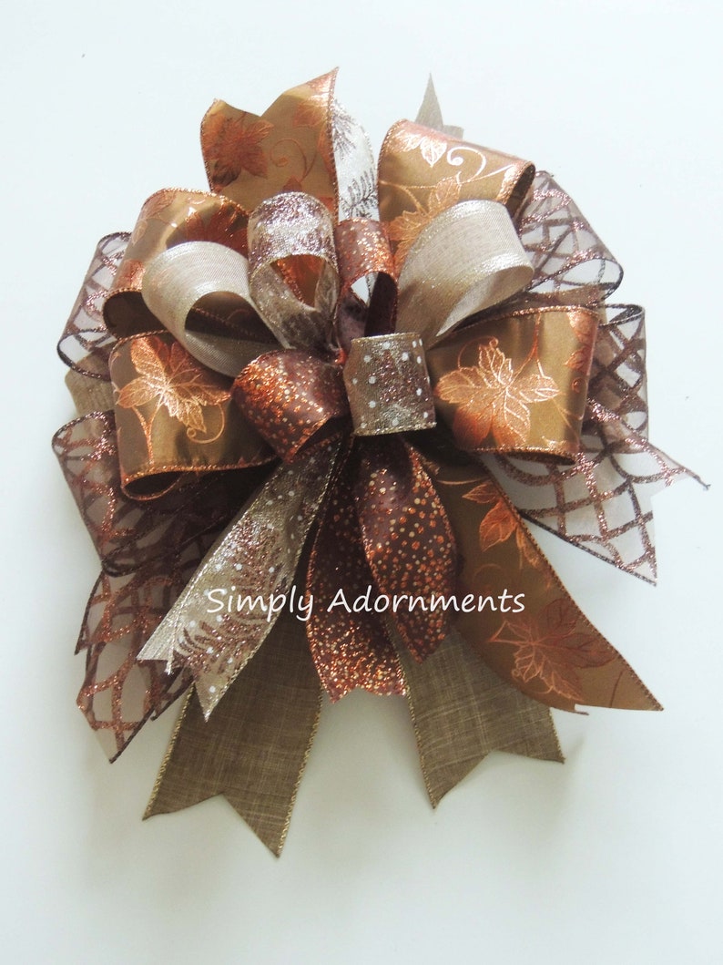 Fall Leaf Lantern Bow Thanksgiving Fall Leaf Wreath Bows Etsy