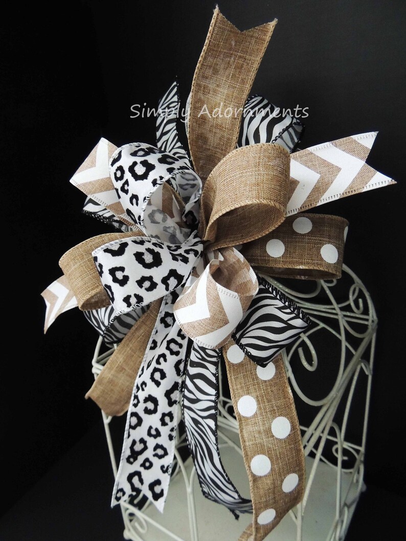 Safari Wreath Bow Animal Print Birthday Bow Safari Gift Bow - Etsy