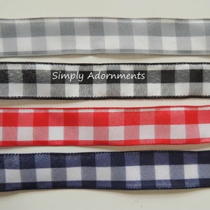 Farmhouse Navy Buffalo Check Gift Bow, Burlap Navy Check Door Bow ...