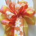 Yellow Orange Spring Flower Bow, Spring Wreath Bow, Spring Floral ...