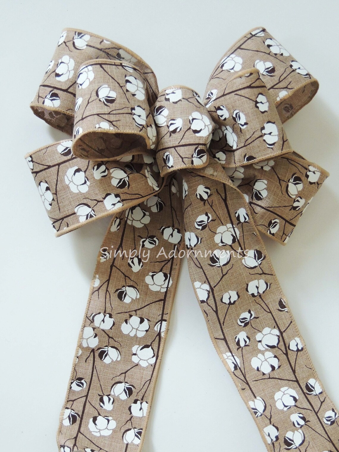 Cotton Boll Bow Cotton Boll Wreath Bows Rustic Natural - Etsy
