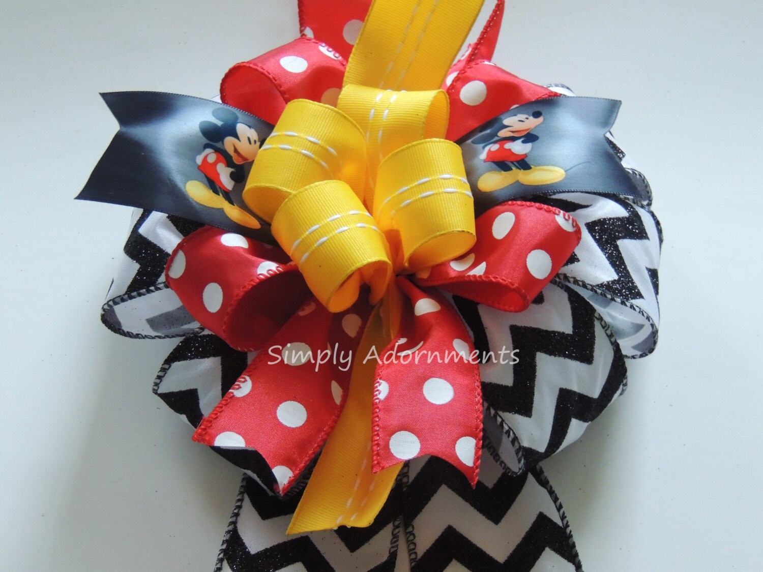 Mickey Disney Bow, Mickey Birthday Party Decorative bow, Black Red ...