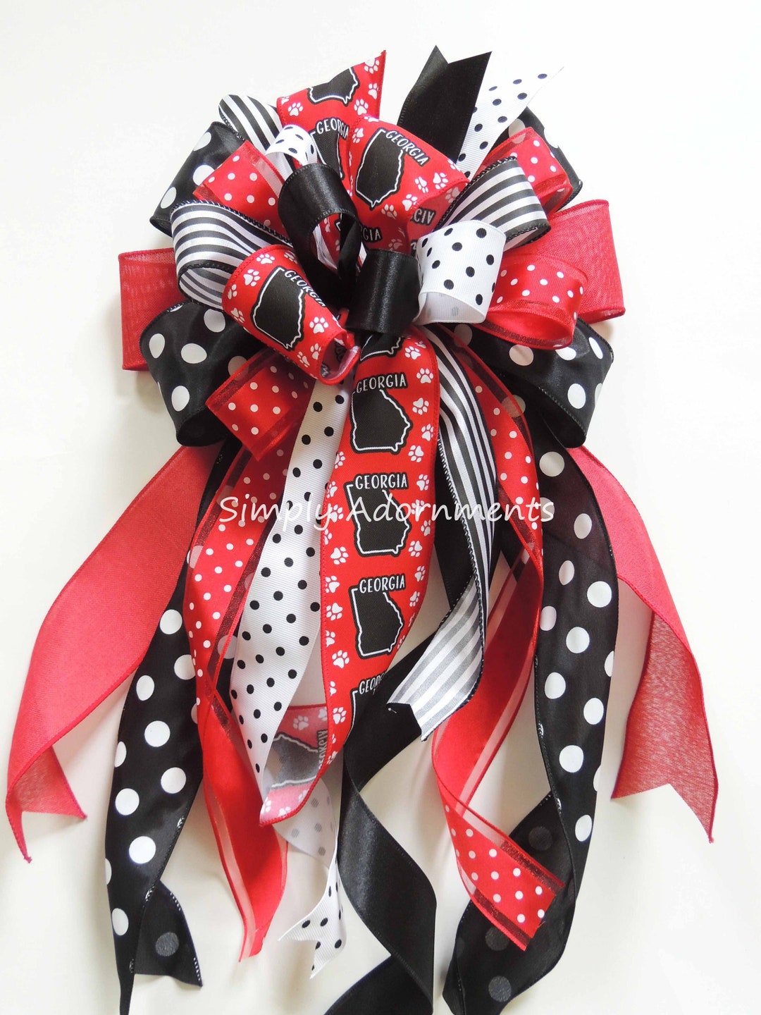 Georgia Bulldogs Bow, College Football Bow, University of Georgia Bow ...