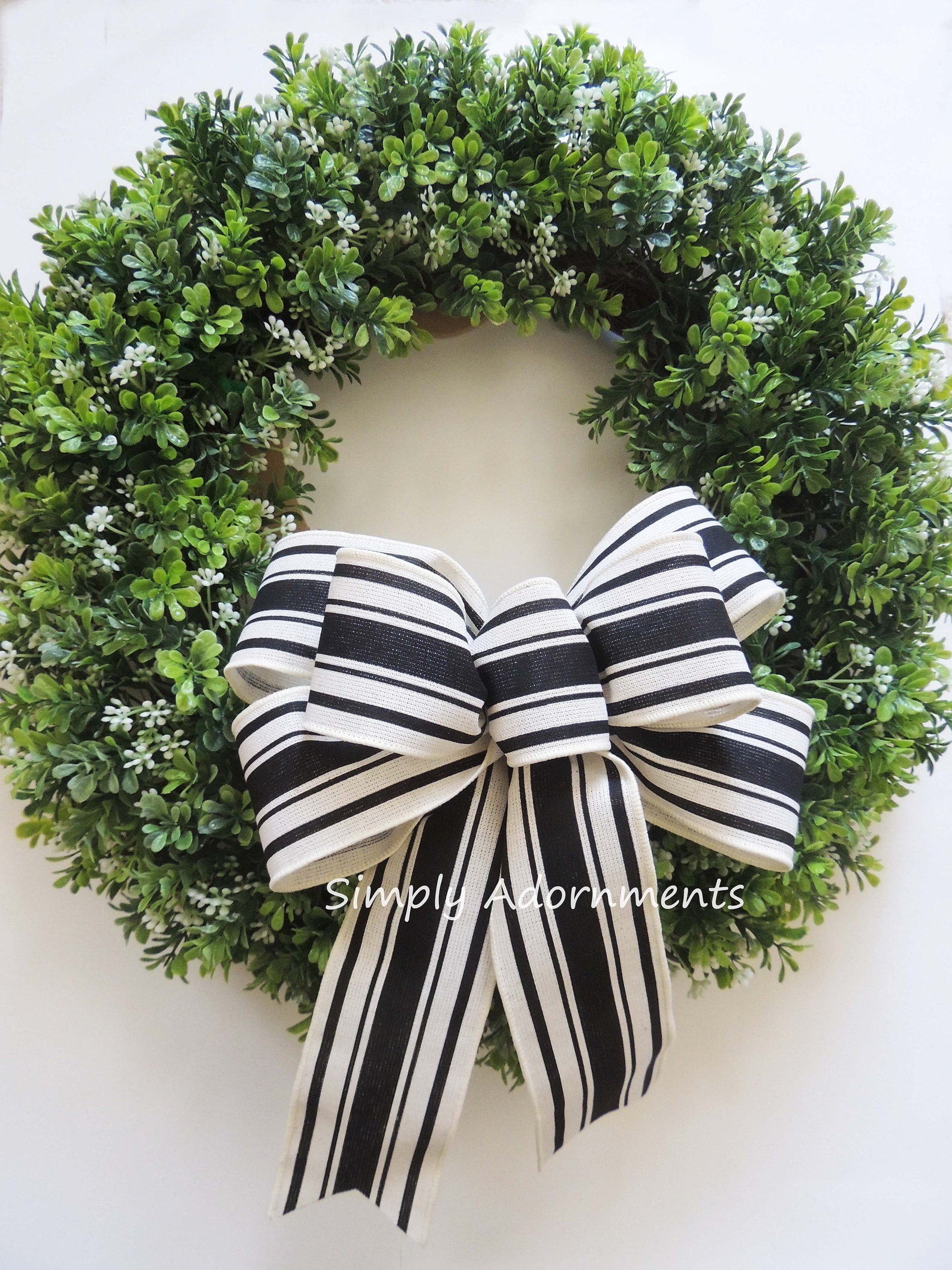 Grey Cream Farm Bow, French Country Bow, Farmhouse Wreath Bows, Rustic ...