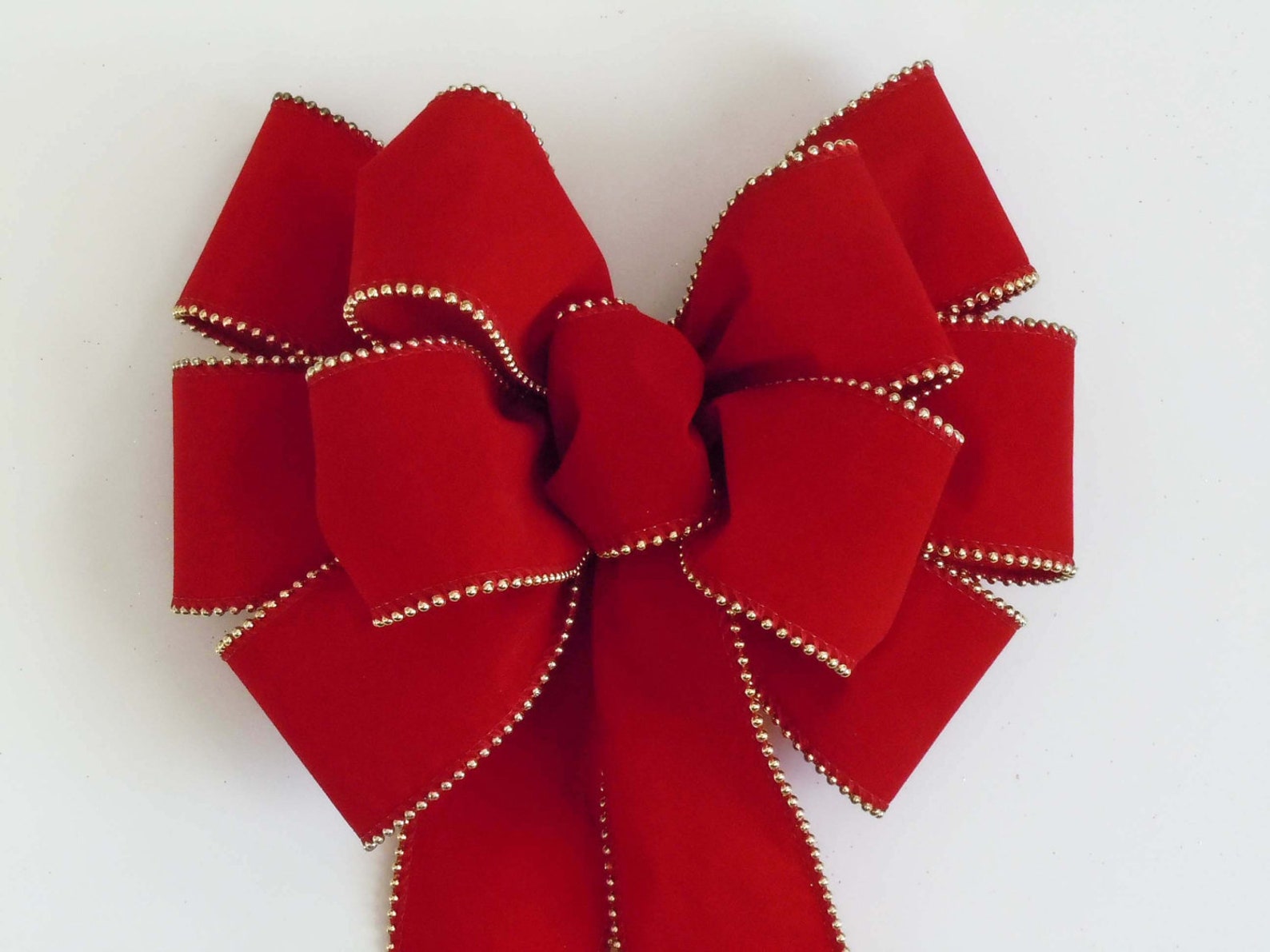Traditional Red Velvet Christmas Wreath Bow Indoor Outdoor Etsy