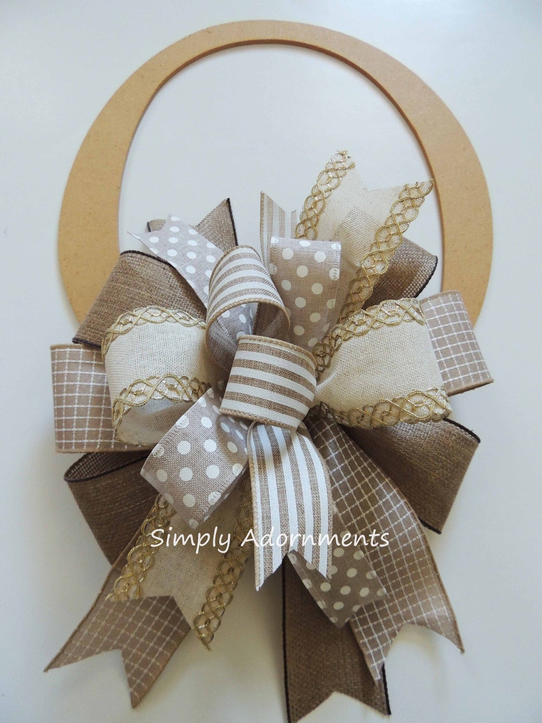 Farmhouse Tan Bow Tan Beige Wreath Bow Tan Wreath Bow - Etsy