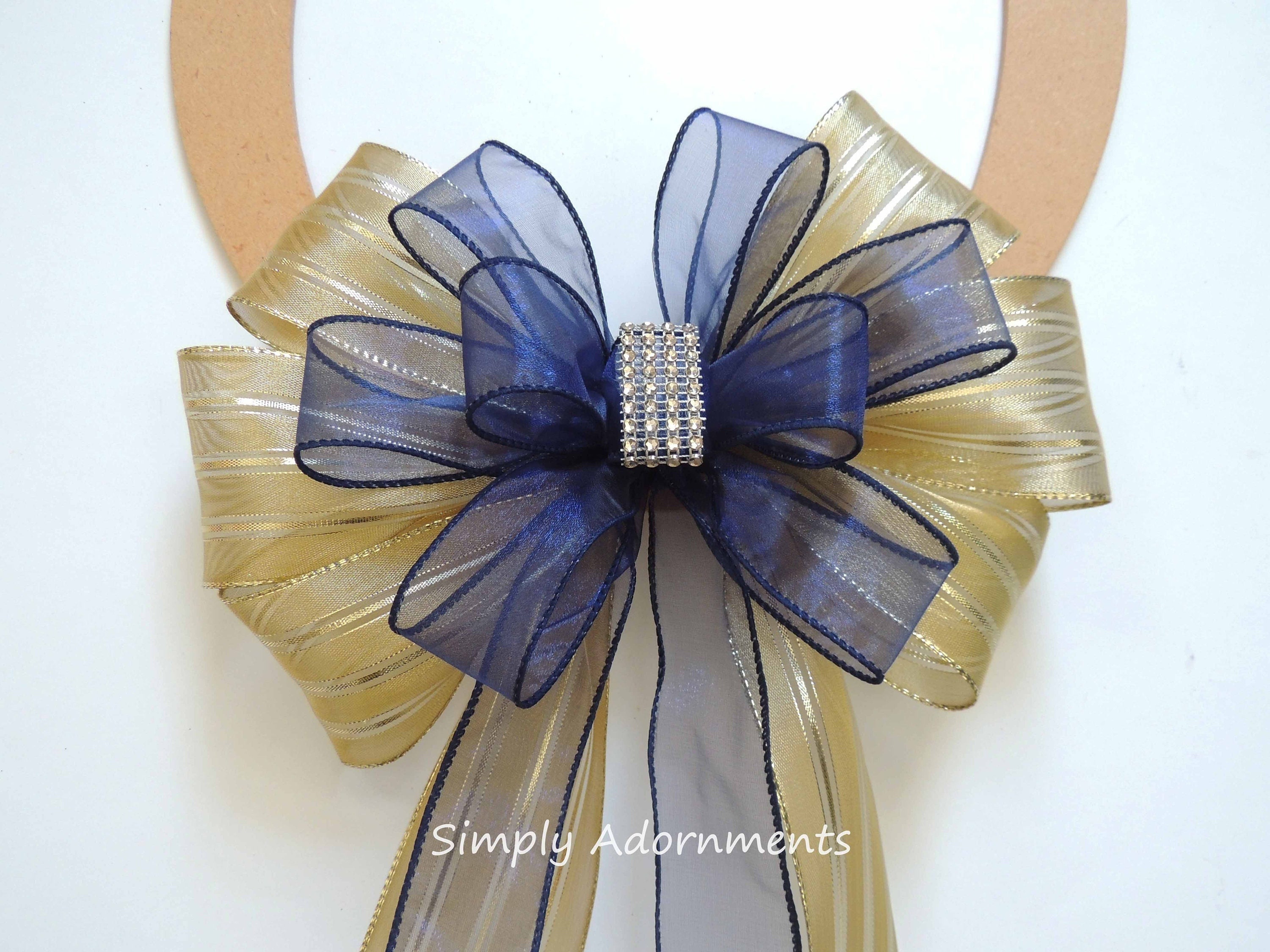 Navy Blue Ribbon Bow