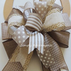 Farmhouse Tan Bow Tan Beige Wreath Bow Tan Wreath Bow - Etsy