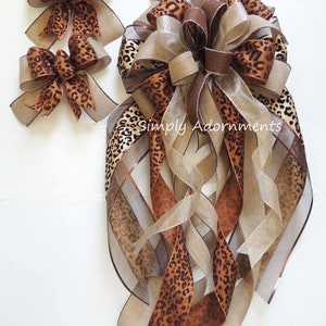 2 Leopard Christmas Bows, Ornament Christmas Leopard Bows, Leopard Gift ...