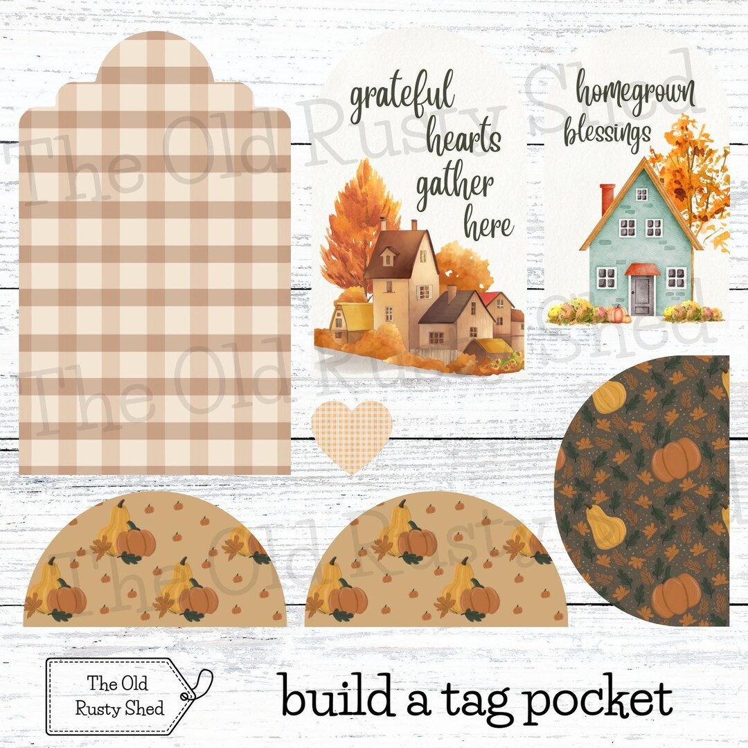 Fall Build a Tag Pocket 2 - Etsy