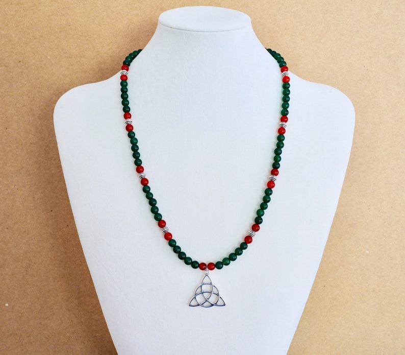 Mens Irish Trinity Knot Necklace Mens Celtic Gemstone Necklace Mens ...