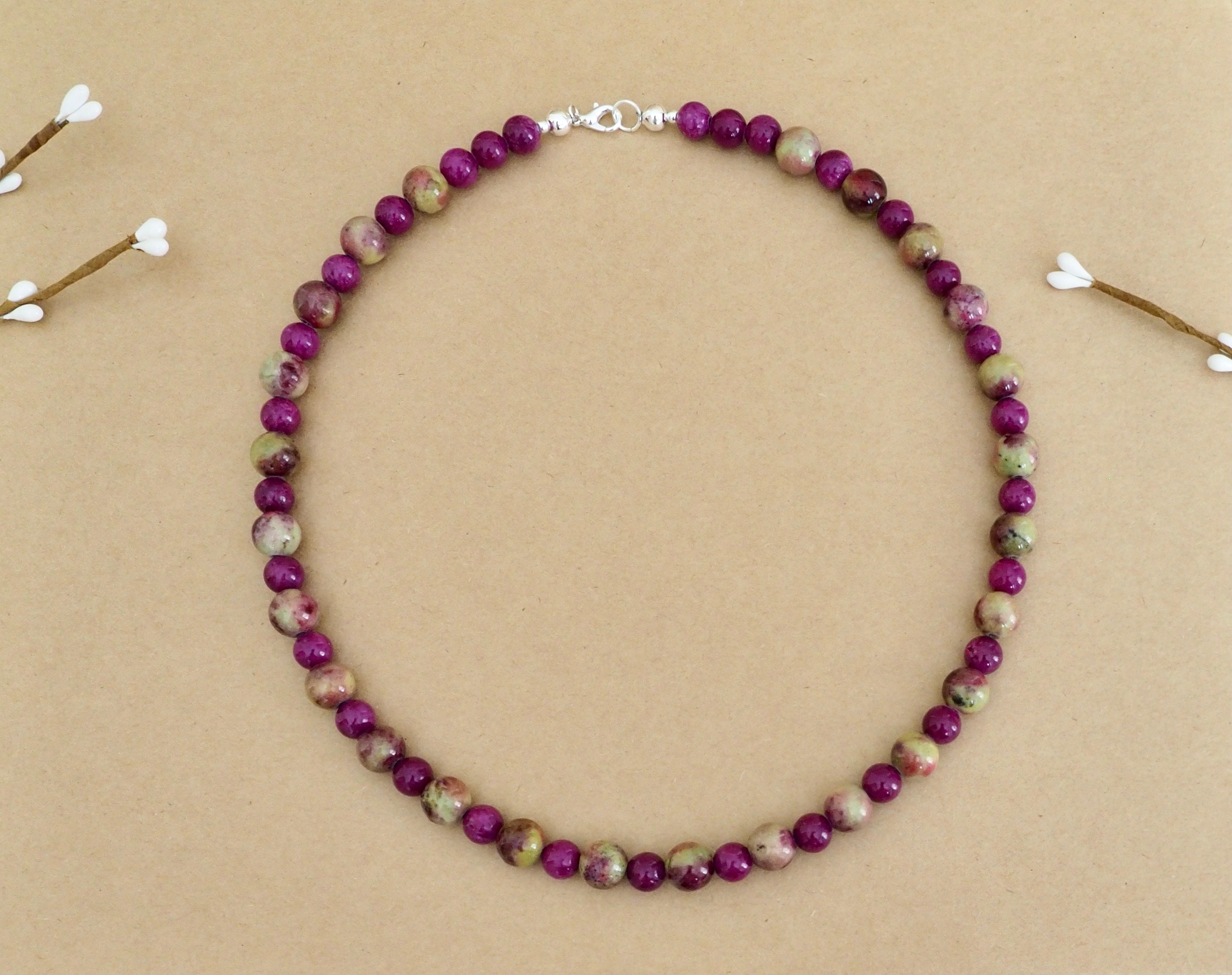 Mens Jade Necklace Mens Multi Color Jade Necklace Purple and South Sea ...