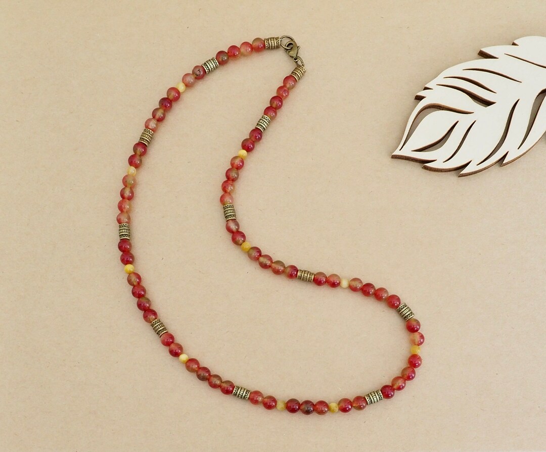 Watermelon Malaysian Jade Men's Necklace Jade, Gold Tiger's Eye, and ...