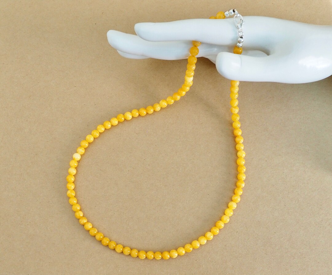 Yellow Jade Gemstone Necklace Yellow Jade Mens Necklace Yellow Jade ...